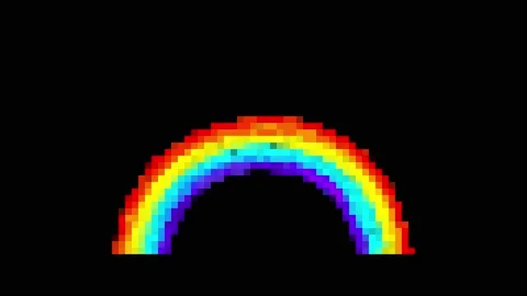 Rainbow pixel art moving from right to l... | Stock Video | Pond5