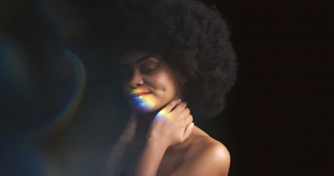 Rainbow, prism light and reflection on a... | Stock Video | Pond5