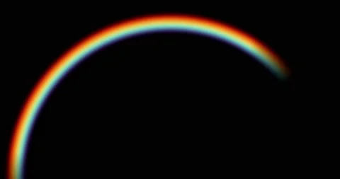 Rainbow regular thin shape forms on blac... | Stock Video | Pond5