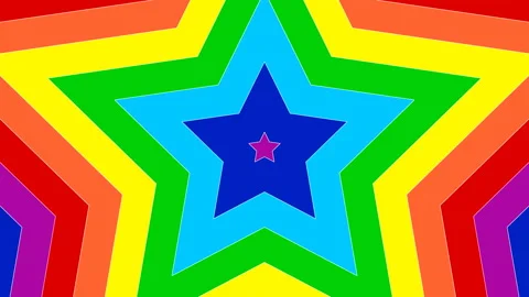 Rainbow Stars Moving Expanding Outward B... | Stock Video | Pond5