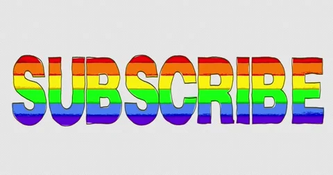 The rainbow SUBSCRIBE sign stylized as a... | Stock Video | Pond5