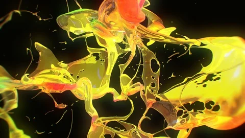 Rainbow whirl liquid explosion - new yel... | Stock Video | Pond5