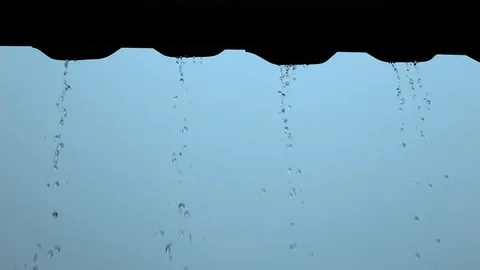 Raindrop falling on the roof | Stock Video | Pond5