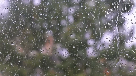 raindrops outside the window. snow and r... | Stock Video | Pond5
