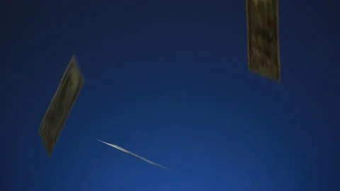 Raining money on blue background, fallin... | Stock Video | Pond5