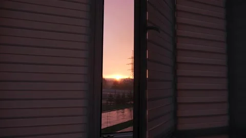 Raining Weather Outside House. Opened Wi... | Stock Video | Pond5