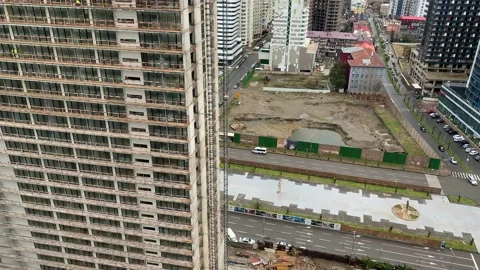 Raise the building load to a height. Cra... | Stock Video | Pond5