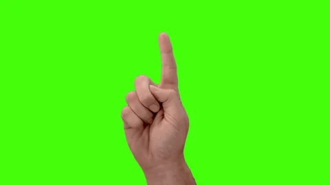The raised index finger points up. Green... | Stock Video | Pond5