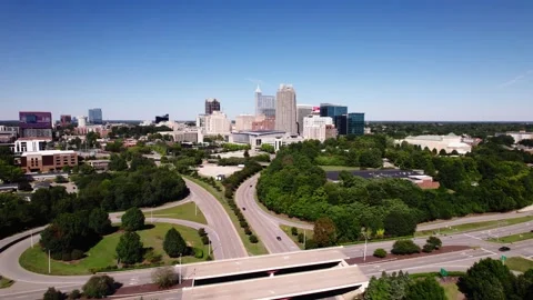 Raleigh Downtown skyline Aerial 04 2022 ... | Stock Video | Pond5