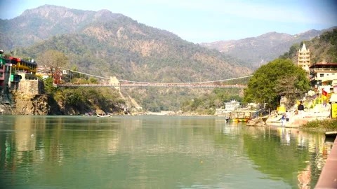 Ram Jhula This long famous pedestrian su... | Stock Video | Pond5