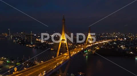 Rama 9 Bridge in Thailand. The landmark. The symbol is the symbol of ...