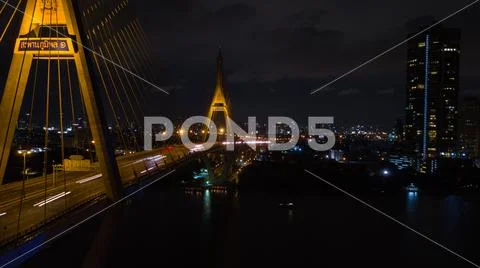 Rama 9 Bridge in Thailand. The landmark. The symbol is the symbol of ...