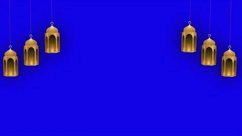 Ramadan Lanterns Animation On Blue Scree... | Stock Video | Pond5