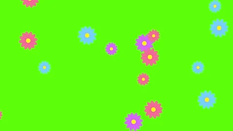 Random Flowers Rotating and Falling on G... | Stock Video | Pond5