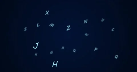 Random letters in the alphabet floating ... | Stock Video | Pond5