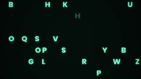 Random letters Grid 8bit Green Monitor R... | Stock Video | Pond5