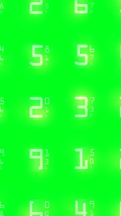 Random numbers on green screen vertical ... | Stock Video | Pond5