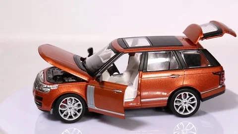 Range Rover scale model suv car with ope... | Stock Video | Pond5