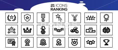 Ranking line icons.Contains such Icons as Star Rating, First Place ...