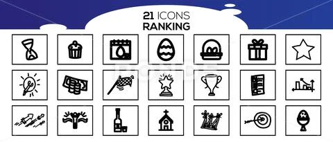 Ranking line icons.Contains such Icons as Star Rating, First Place ...