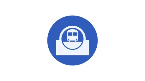 Rapid transit icon blue color simple sha... | Stock Video | Pond5