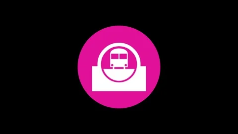 Rapid transit icon pink color simple sha... | Stock Video | Pond5