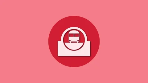 Rapid transit icon red color simple shap... | Stock Video | Pond5