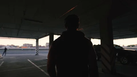 Rapper man walking in urban place city p... | Stock Video | Pond5