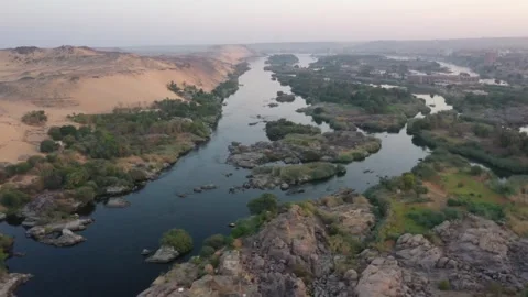 Rare Aerial Panning Fly through over Nil... | Stock Video | Pond5