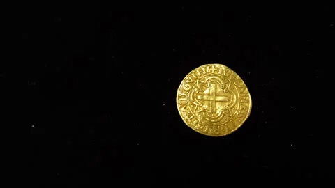 Rare Gold Coin on Black Background | Stock Video | Pond5