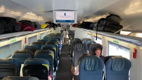 Rare interior images of the Eurostar hig... | Stock Video | Pond5