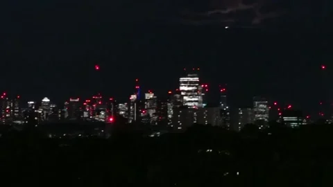 Rare super blue moon rises of the London... | Stock Video | Pond5