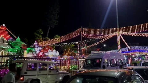 A rare view of illuminated lights decora... | Stock Video | Pond5