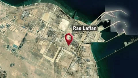 Ras Laffan City Map Zoom (Qatar) from Sp... | Stock Video | Pond5