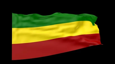 rasta flag over black background 3d anim... | Stock Video | Pond5