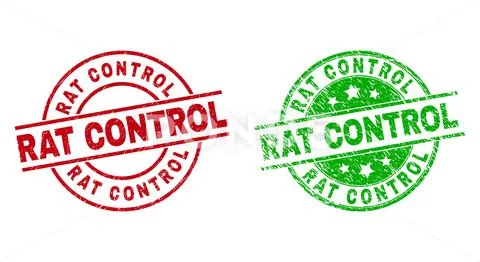 RAT CONTROL Round Stamps with Grunge Surface: Graphic #151784801