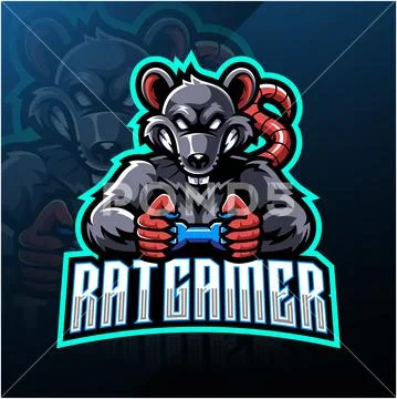 Rat gamer esport mascot logo ~ Clip Art #124880171