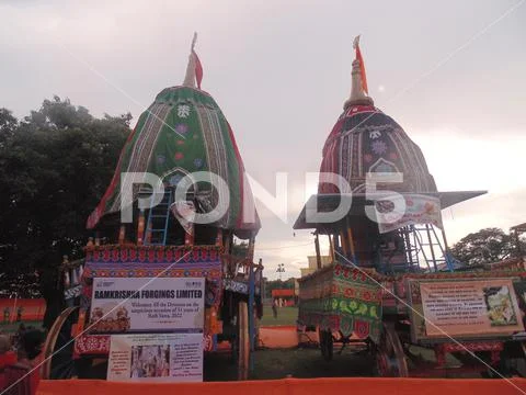 Rath (chariot) of God Jagannath, Balaram and Goddess Suvadra as ritual ...