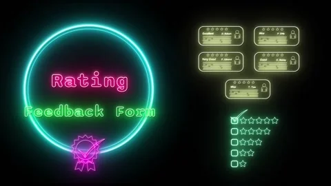 rating feedback form Neon green-pink Flu... | Stock Video | Pond5