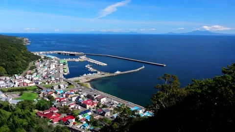 Rausu Port, Kunashiri Island And Nemuro ... | Stock Video | Pond5
