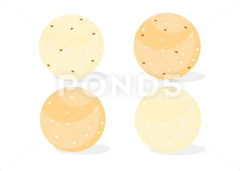 Rava,Rawa Laddu laddu Indian Sweets or Mithai Food Vector Illustration ...
