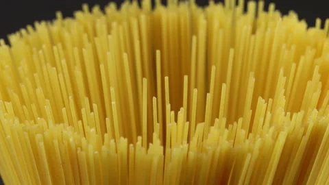 raw pasta spaghetti 4k isolated on black... | Stock Video | Pond5