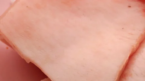 Raw pork skin , rotation in circle. pork... | Stock Video | Pond5