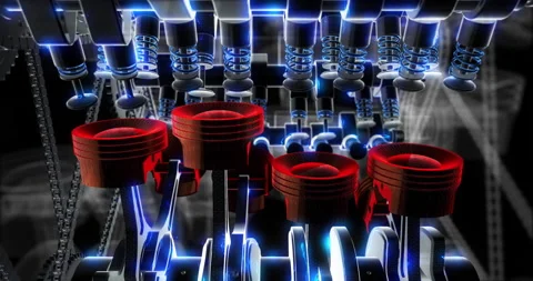 Raw power V8 engine accurately working a... | Stock Video | Pond5