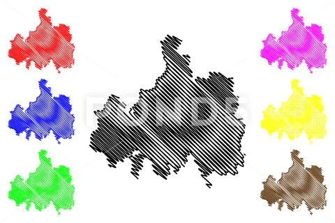 Rayagada district (Odisha State, Republic of India) map vector ...