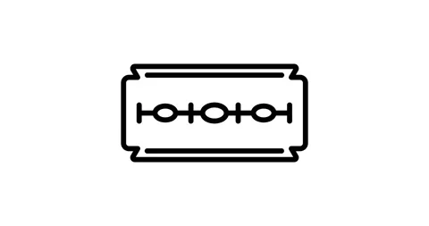 razor blade animated outline icon | Stock Video | Pond5