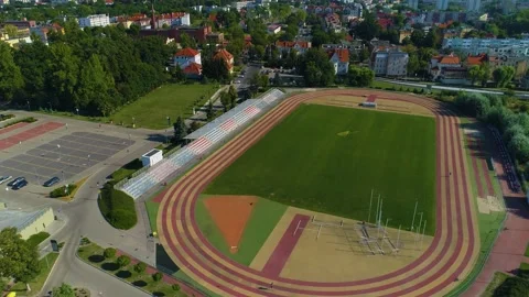 Rcs Stadium In Lubin Stadion Aerial View... | Stock Video | Pond5