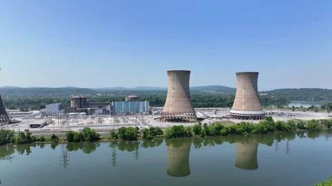 Reactor stacks at 3 Mile Island Nuclear ... | Stock Video | Pond5