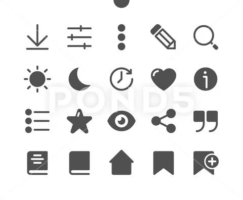 Reading v1 UI Pixel Perfect Well-crafted Vector Solid Icons: Royalty Free #120803674