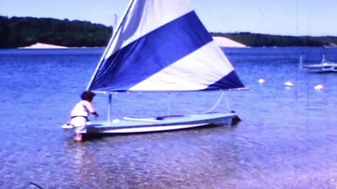Ready to go sunfish sailing during summe... | Stock Video | Pond5